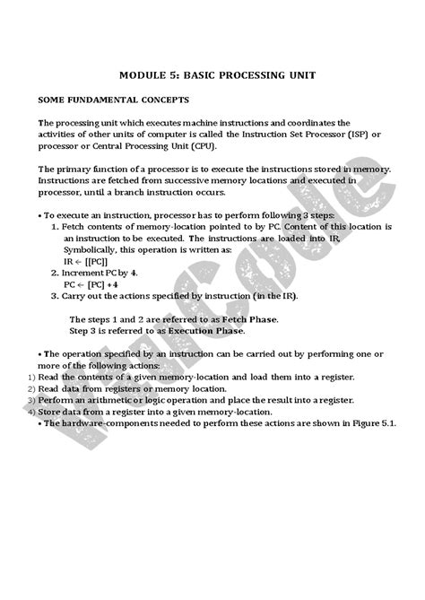 Vtucode Module 5 Basic Processing Unit Some Fundamental Concepts