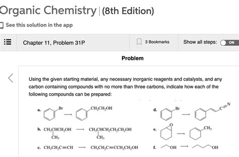 Solvedorganic Chemistry 8th Edition See This Solution In The App E