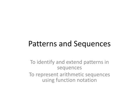 Ppt Patterns And Sequences Powerpoint Presentation Free Download