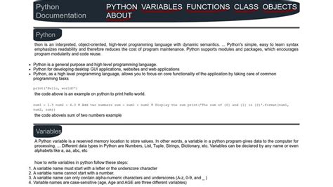 responsive web design projects build a technical documentation page