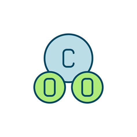 Co2 Formula Vector Carbon Dioxide Molecule Colored Icon 12734372 Vector