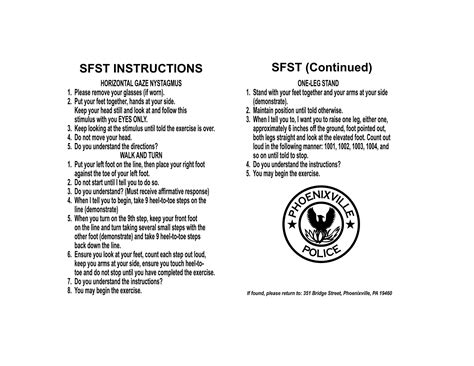 Customized 45mm Black Aluminum Sfst Standard Field Sobriety Test