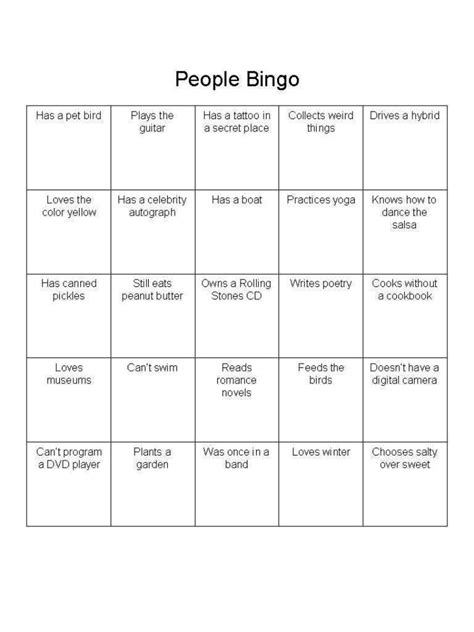 People Bingo Is A Great Ice Breaker For Adults Networking Throughout Ice Breaker Bingo Card