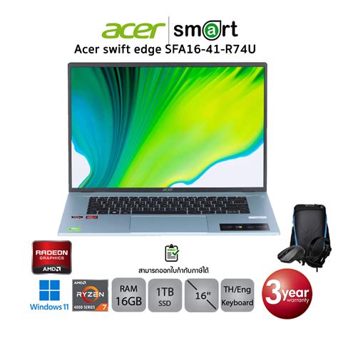 Acer Swift Edge Sfa16 41 R74ur7 6800u16gb1tb16win 11 Homeoffice