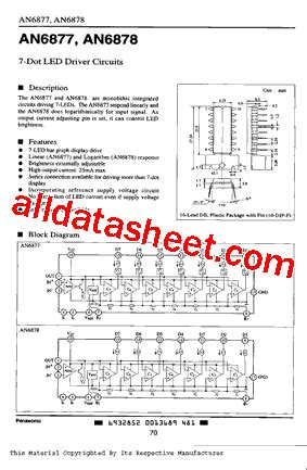 AN6878 Datasheet(PDF) - List of Unclassifed Manufacturers