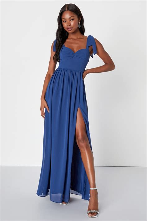 Cobalt Blue Chiffon Bridesmaid Dresses