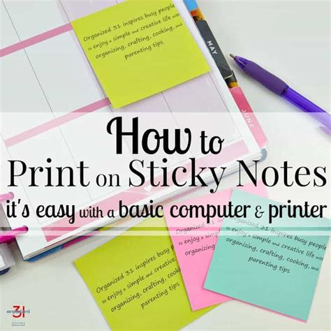 How To Print On Sticky Notes Organized