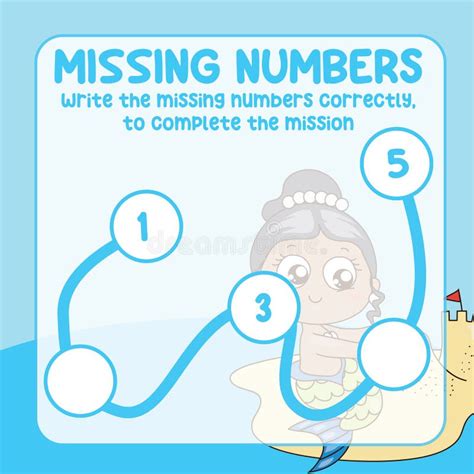 Missing Numbers Worksheet Write The Answer Correctly Stock Vector Illustration Of Skills