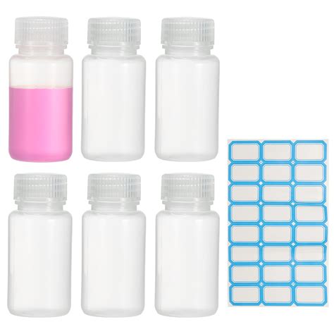 Uxcell 6pcs Plastic Reagent Bottles 21oz Laboratory Grade Chemical
