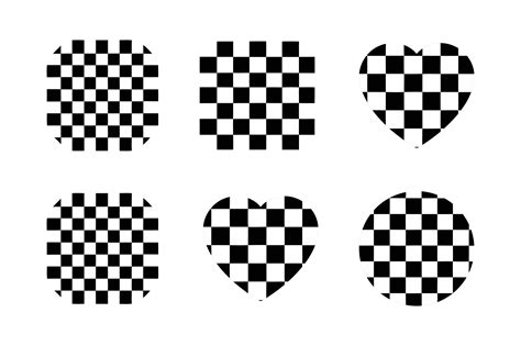 Set Of Checkerboard Patterns Shapes Blac Graphic By Graphics Studio