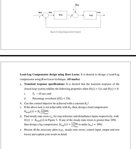 Solved Lead Lag Compensator Design Using Root Locus It Is Chegg Com