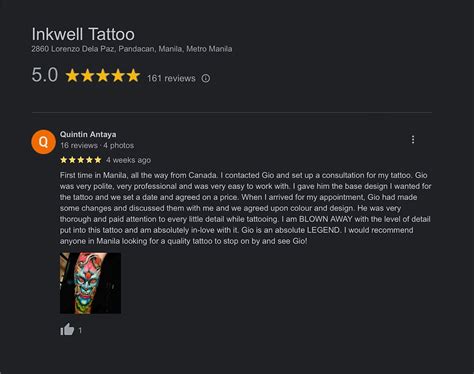 Inkwell Tattoo Tattoo Shop 1781 Nicanor Garcia Makati Metro
