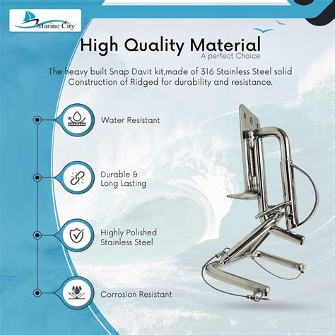 Buy Marine City 316 Stainless Steel Snap Insta Lock Quick Davits For