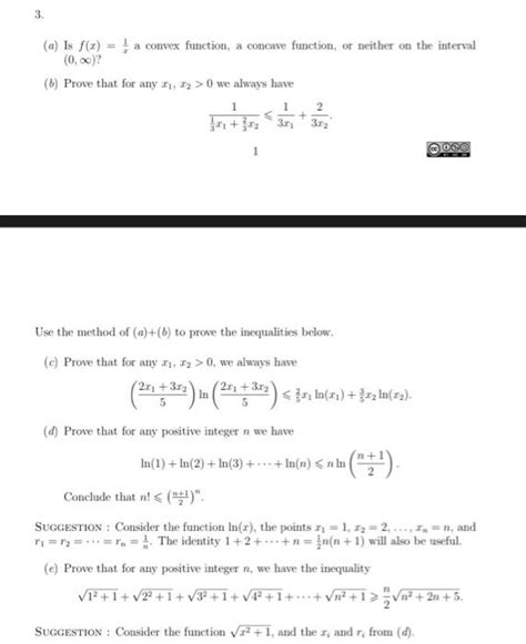 Solved A Is F X X1 A Convex Function A Concave Function