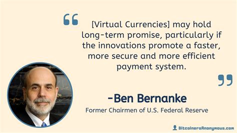Ben Bernanke Former Chairman Of The Federal Reserve Bitcoiners Anonymous