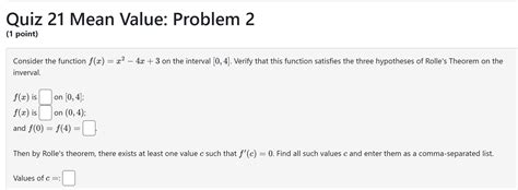 solved consider the function f x x2 4x 3 ﻿on the interval