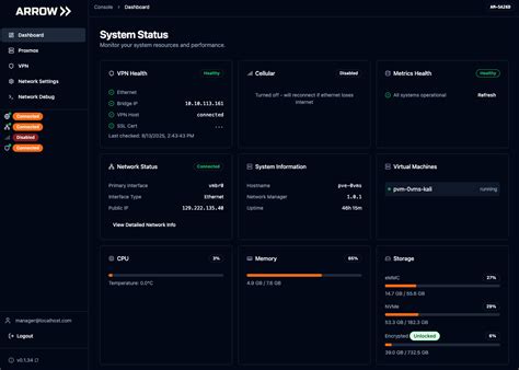 Arrow Manager Dashboard