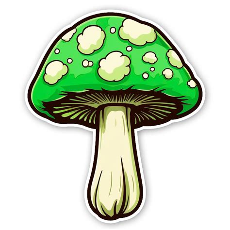 Magick Mushroom Green Sticker Spells