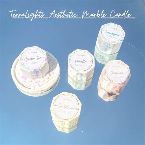 Jual Aesthetic Marble Scented Candles Concrete Lilin Aromaterapi TerraLights Palm Wax