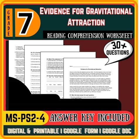 Ngss Grade 7 Science Evidence For Gravitational Attraction Pdf