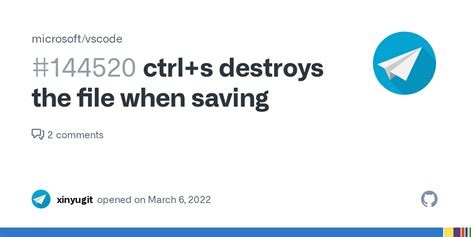 Ctrl S Destroys The File When Saving Issue 144520 Microsoft Vscode GitHub