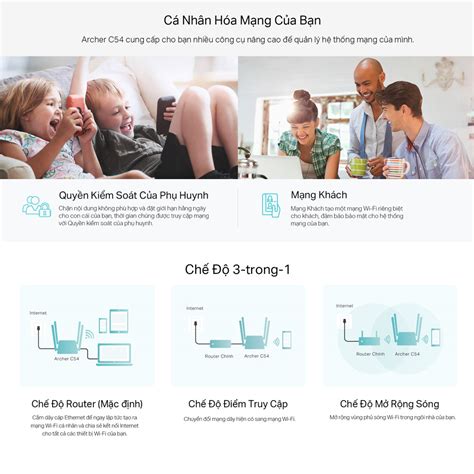 Bộ Phát Wifi Tp Link Archer C54 Băng Tần Kép Chuẩn Ac1200 Hàng Chính Hãng
