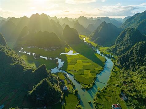 Premium Photo Aerial View Landscape In Phong Nam Valley In Cinematic