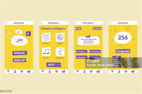 퀴즈 테스트 복권 백만장자 메뉴 템플릿 퀴즈 게임 프레임 플랫 벡터 일러스트 레이 션 검사 보기에 대한 스톡 벡터 아트 및 기타