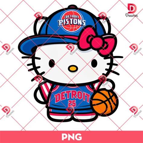 Hello Kitty Detroit Pistons Nba Png Hello Kitty Basketball Player Png
