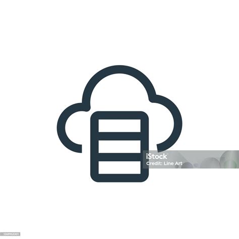 네트워크 개념에서 클라우드 데이터베이스 아이콘 벡터입니다 클라우드 데이터베이스 편집 가능한 스트로크의 씬 선 그림입니다 웹 및 모바일 앱 로고 인쇄 미디어에 사용할 클라우드