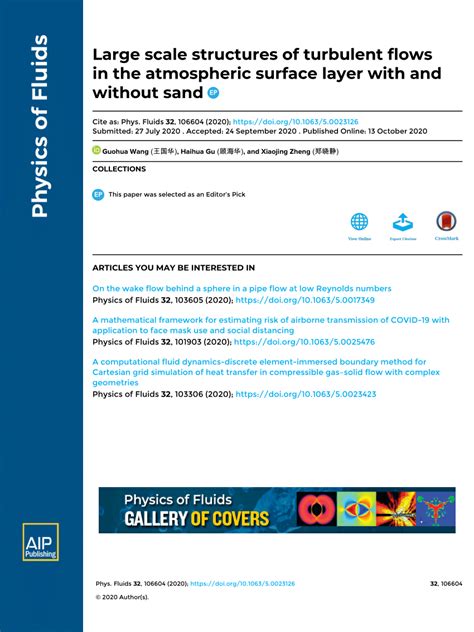 Pdf Large Scale Structures Of Turbulent Flows In The Atmospheric Surface Layer With And