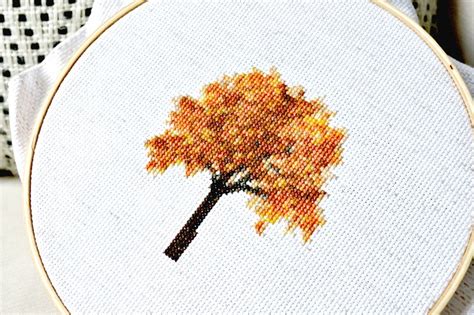 Fall Tree Cross Stitch How I Create My Own Patterns Ugly Duckling House