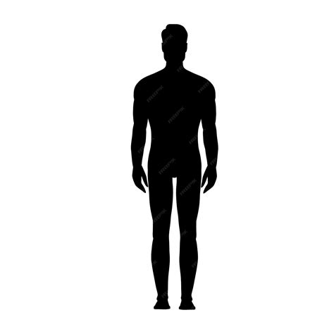 Man Full Height Black Silhouette Vector Illustration On White