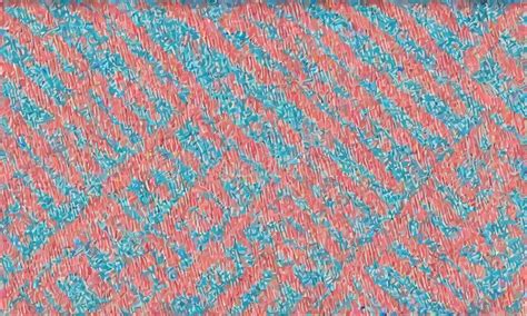 Close Up View Textured Fabric With Diagonal Pattern Blue And Red Stripes Creating Vibrant And