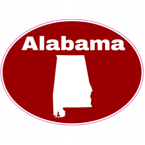 Alabama Crimson Heart State Shaped Sticker Us Custom Stickers