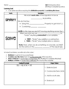 Ways To Simplify Equations Solving Multi Step Equations Variables On ONE Side