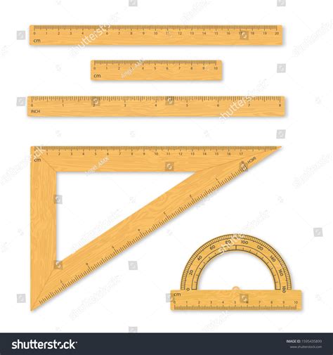 Set Measuring Tools Rulers Triangles Protractor Stock Vector Royalty Free 1595435899