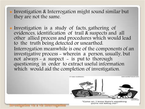 Investigation Vs Interrogation Pptx