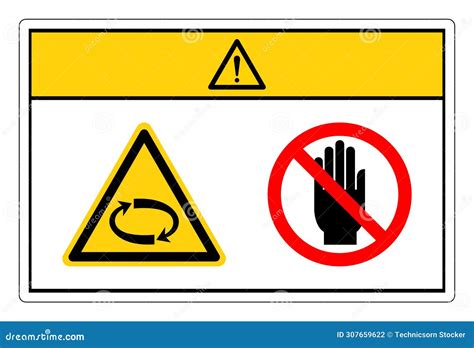 caution spinning parts do not touch symbol sign vector illustration