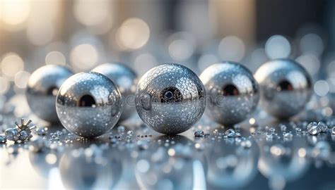 Silver Spheres Reflecting Light On A Shiny Surface Stock Illustration Illustration Of Macro