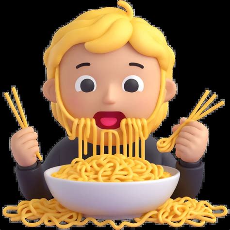 Super Programmer Eating Noodles While Coding Microsoft Style 3d Fluent