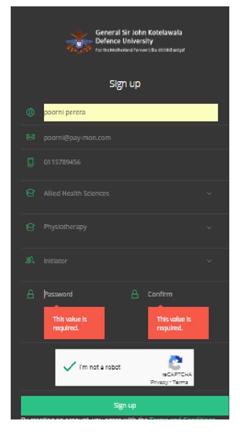 Test Case 7 Validating The Registration Module Without Entering A
