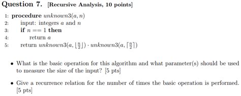 Solved Question Recursive Analysis Points Chegg Com