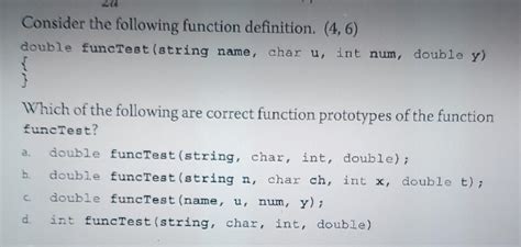 Solved Consider The Following Function Definition 46