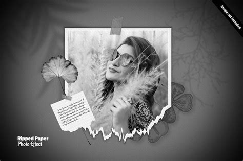 Premium PSD Editable Ripped Paper Cut Portrait Effect