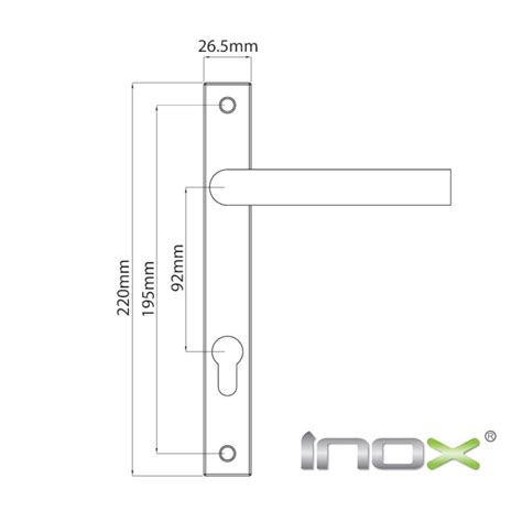 Нажимной гарнитур INOX Sunrise NPR243H для алюминиевых дверей