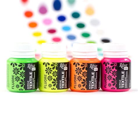 Хоби бои Rosa Talent Флуоресцентна акрилна боя за текстил 20 Ml Различни нюанси Интернет