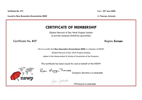 NEW GENERATION HUMANITARIAN NGO IS NOW A MEMBER OF The Global Network Of Sex Work Projects NSWP