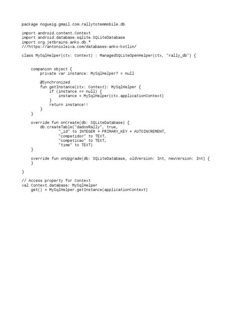 Creating A Singleton Database Helper Class To Manage An Sqlite Database