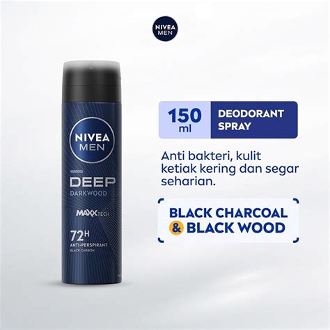 Nivea Nivea Men Deodorant Spray Deep 150ml Deodoran Pria Watsons